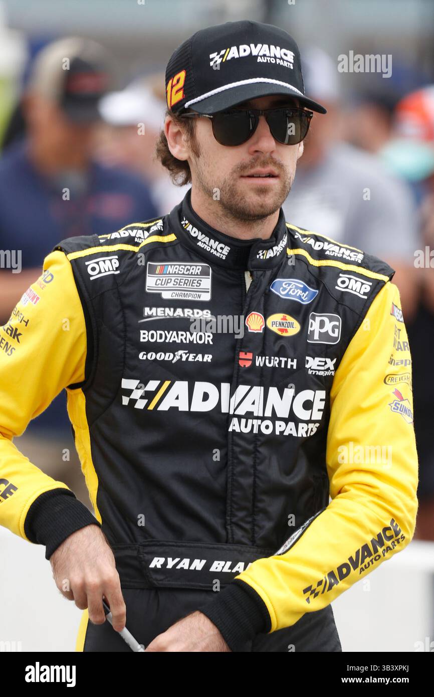 TALLADEGA, AL - APRIL 26: Ryan Blaney (#12 Team Penske Advance Autop ...