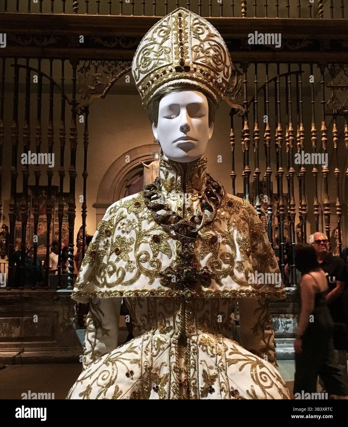 Inside the MET museum New York with tourists and art displays in famous ...
