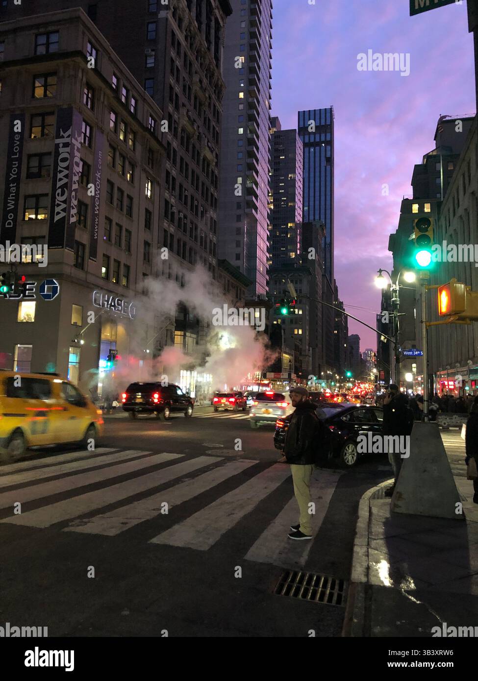 New York landmark Times Square with glowing lights, fast paced street ...