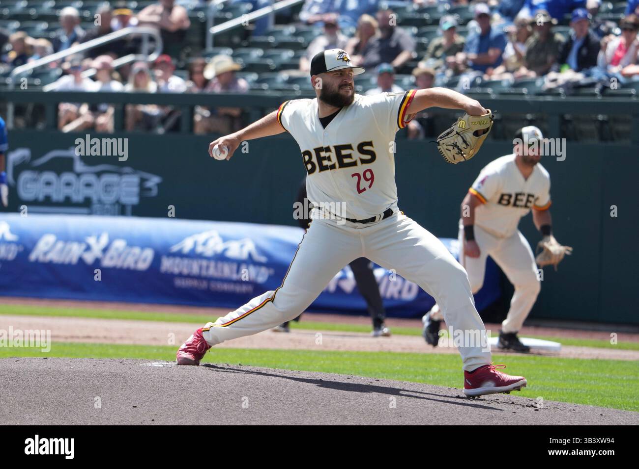 APRIL 26 2025: Salt Lake pitcher Chase Silseth (29) throws a pitch ...