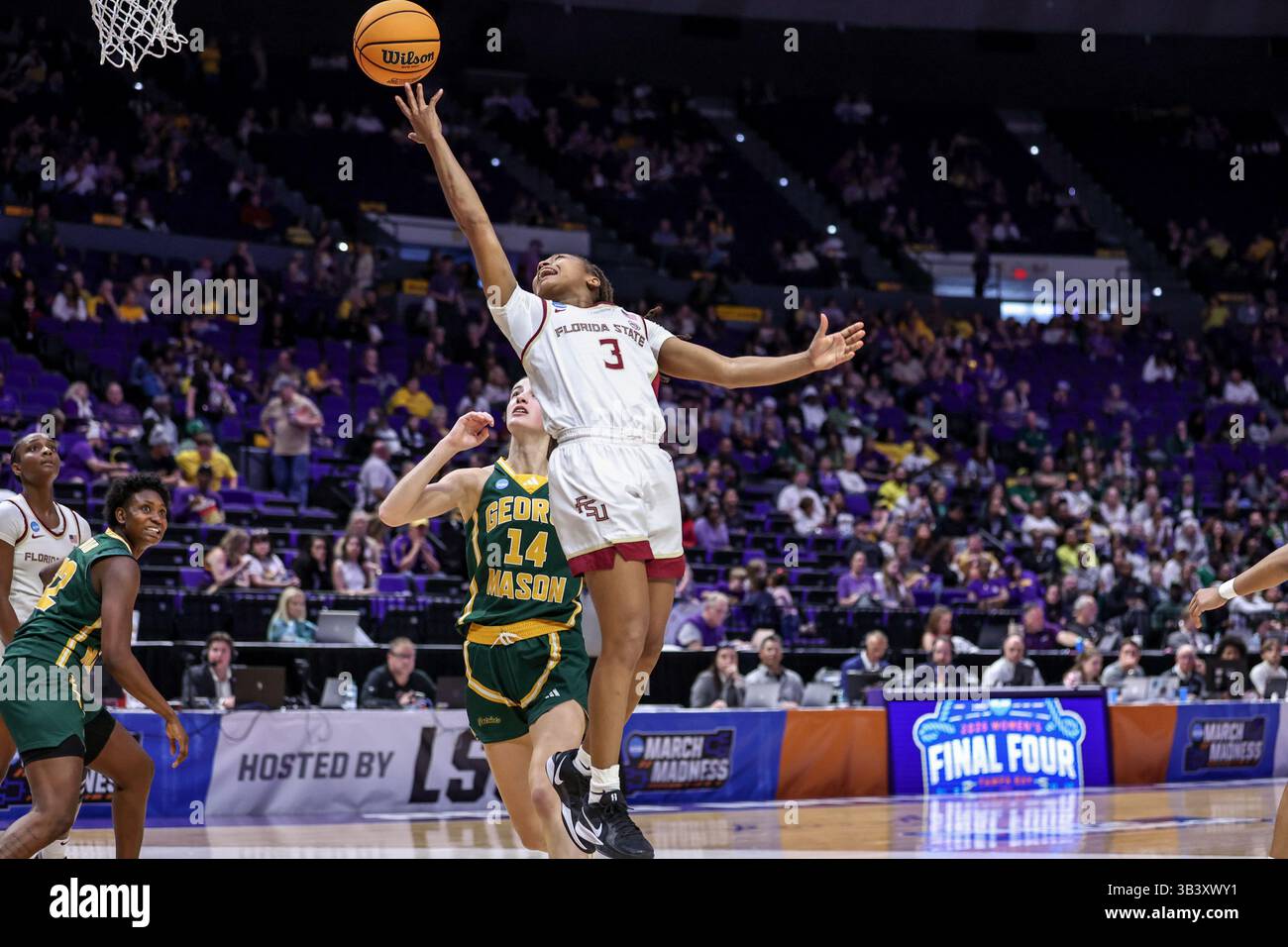 March 22, 2025: Florida St. O'Mariah Gordon (3) makes an off balanced ...