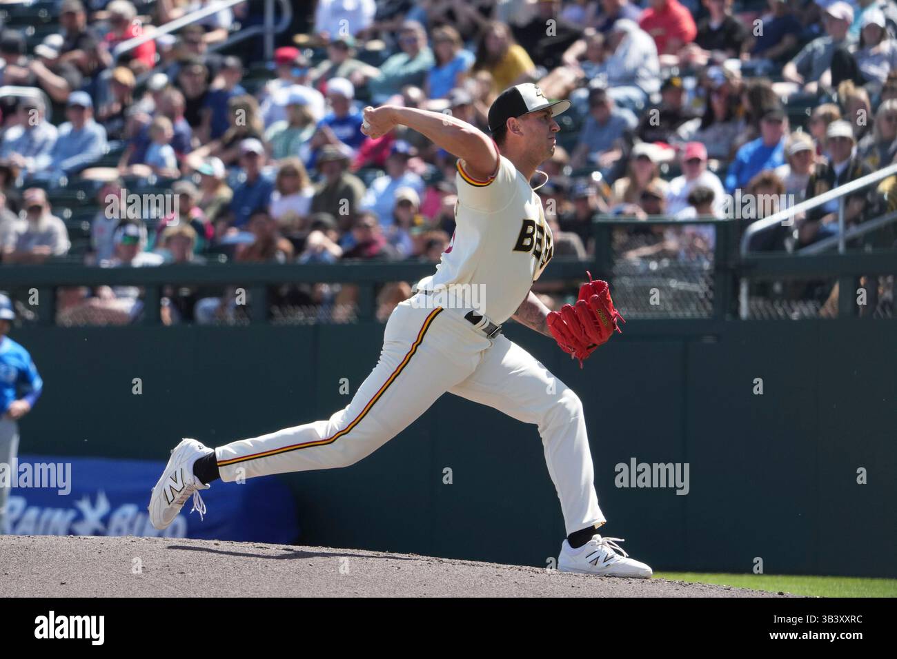 APRIL 26 2025: Salt Lake pitcher Michael Darrelll-Hicks (23) throws a ...