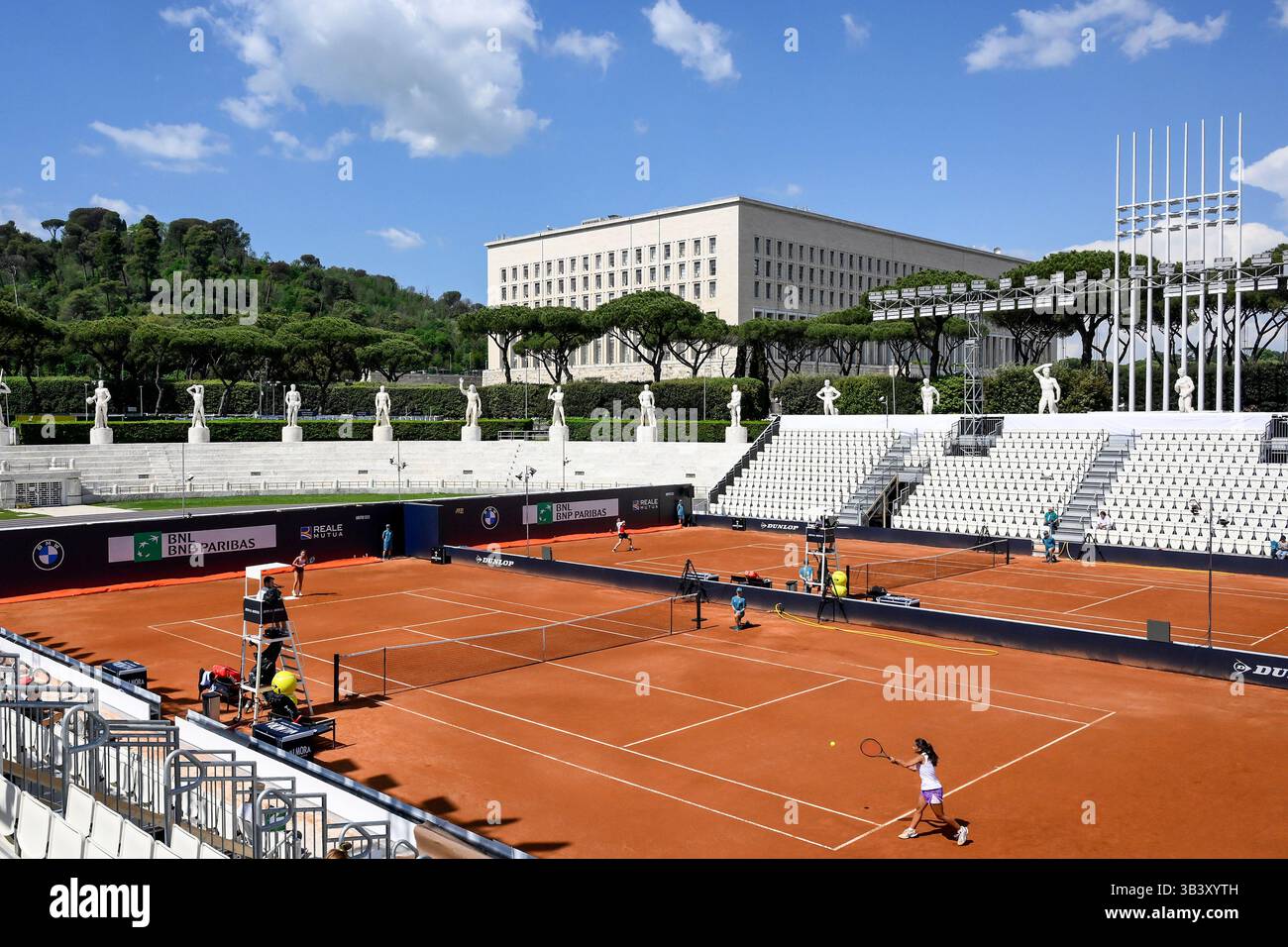 A general view of new courts bulit inside the 'Stadio dei Marmi' at the ...