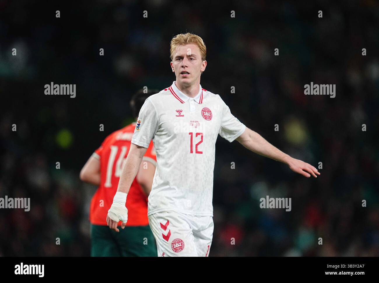 March 23 2025: Mika Biereth of Denmark looks on during a UEFA Nations ...