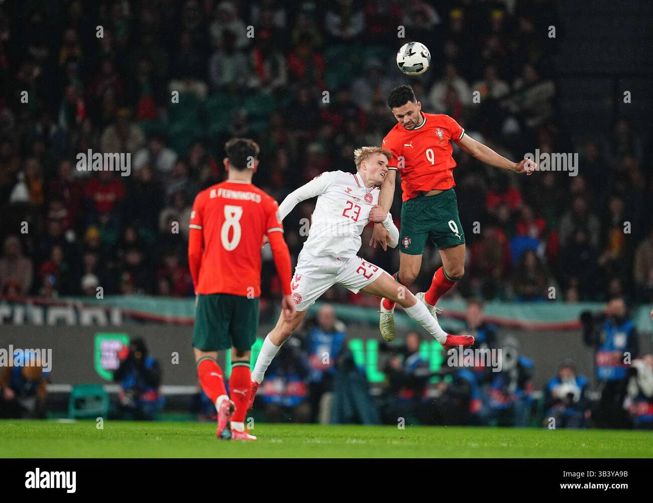 March 23 2025: Victor Froholdt of Denmark and Pedro Neto of Portugal ...
