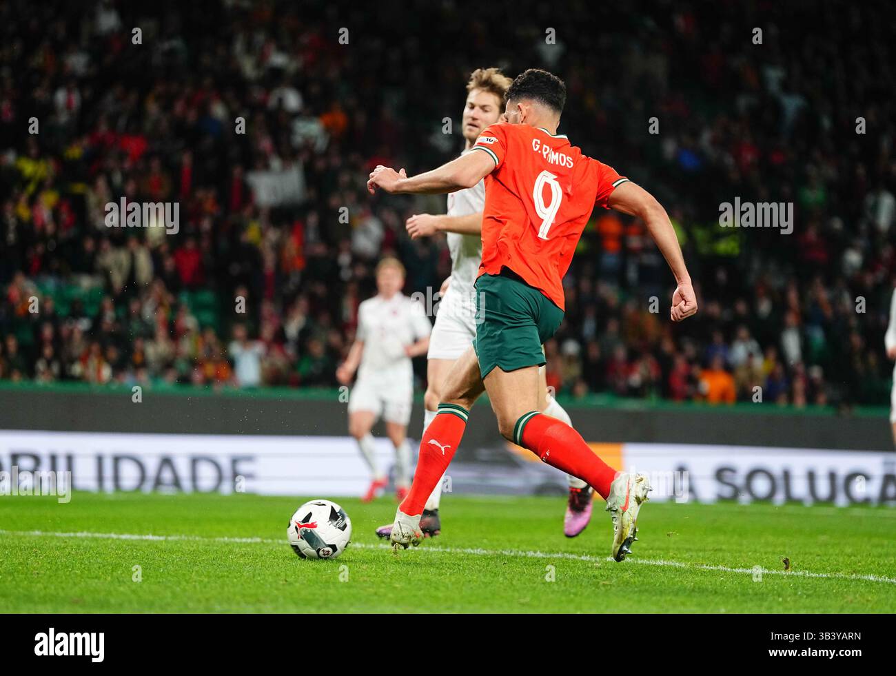 March 23 2025: Pedro Neto of Portugal scores and celebrates his teams ...