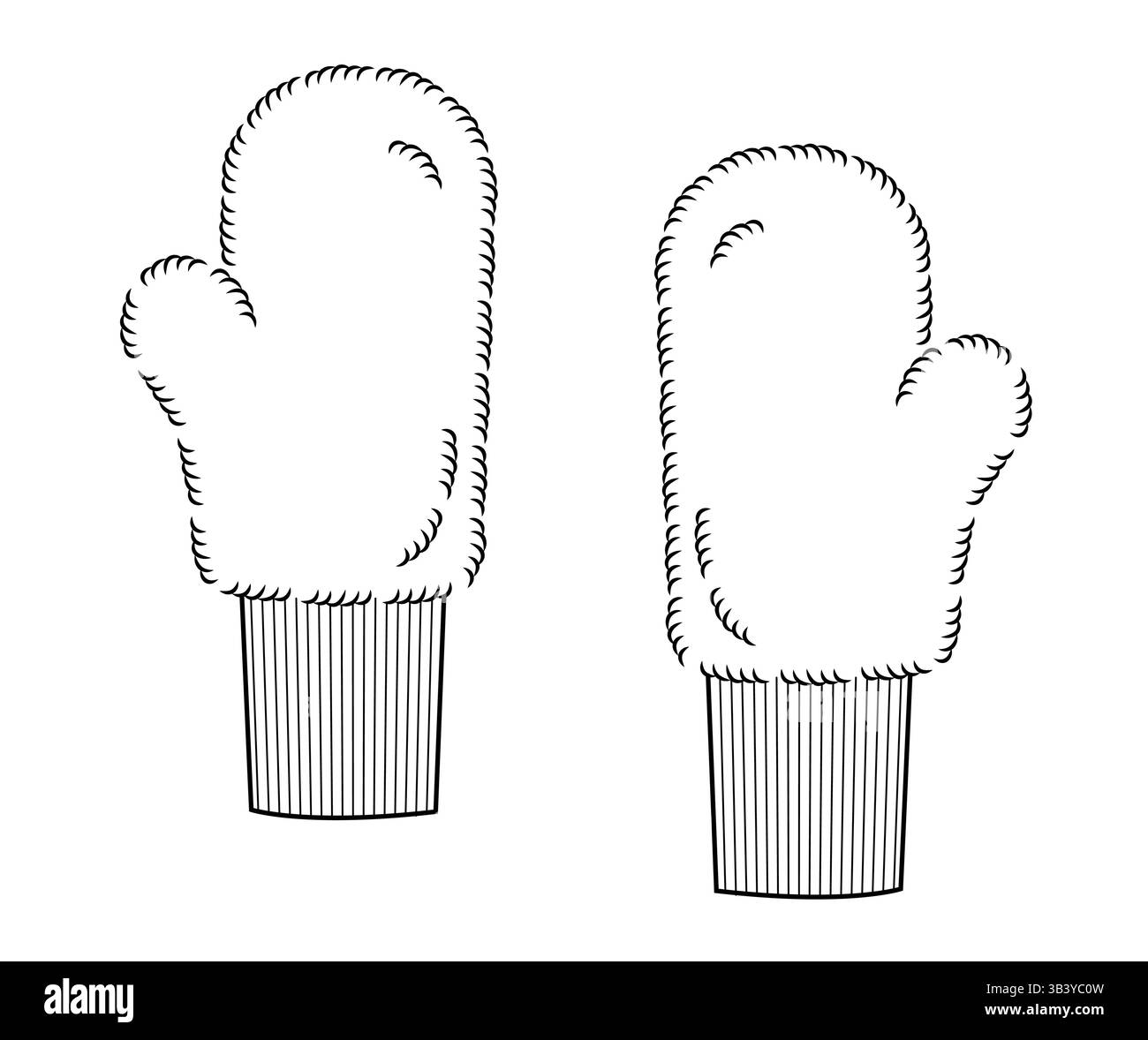 Mitten Clip Art Black And White