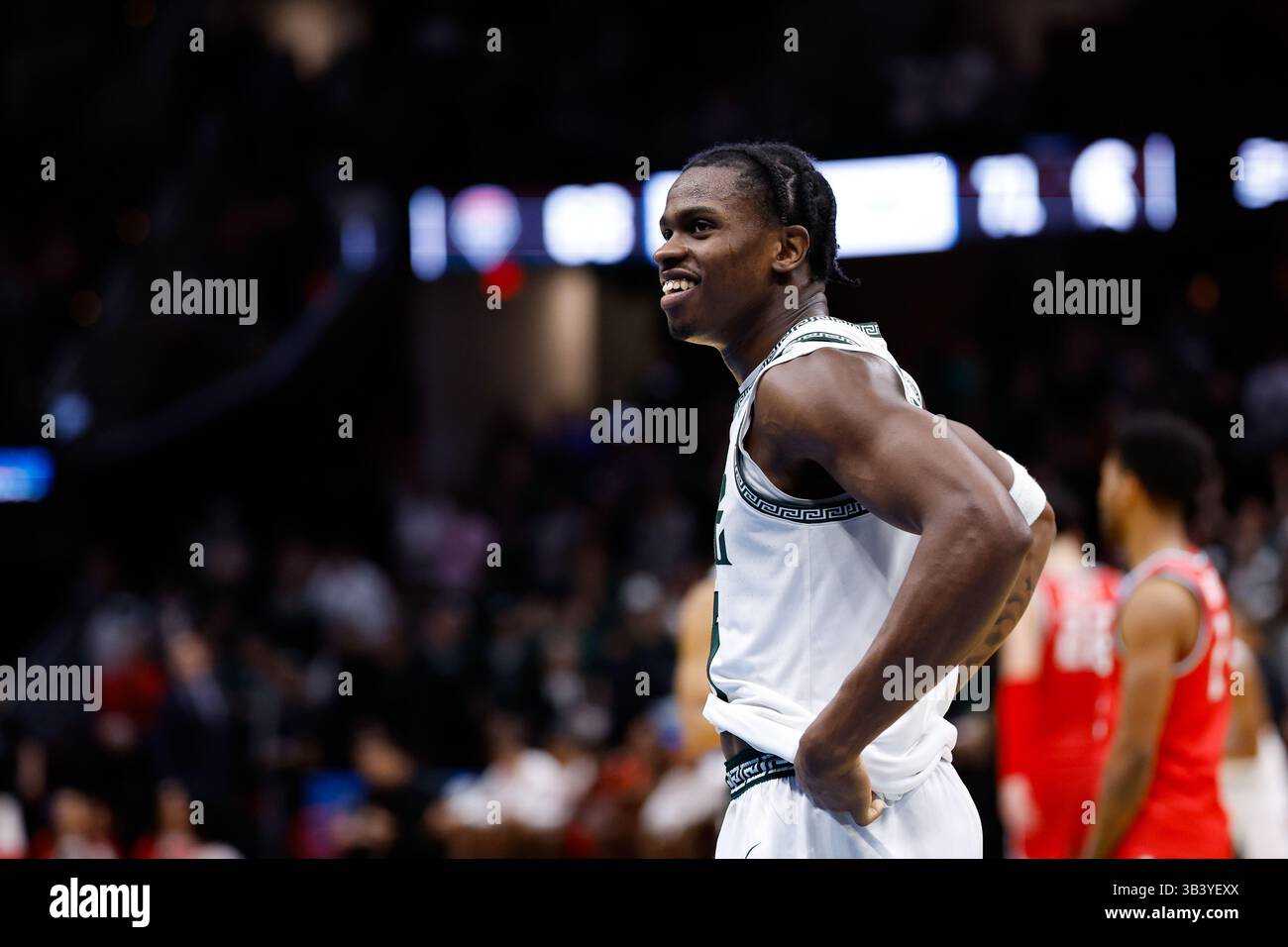 Cleveland, Ohio, USA. 23rd Mar, 2025. Michigan State Spartans forward ...