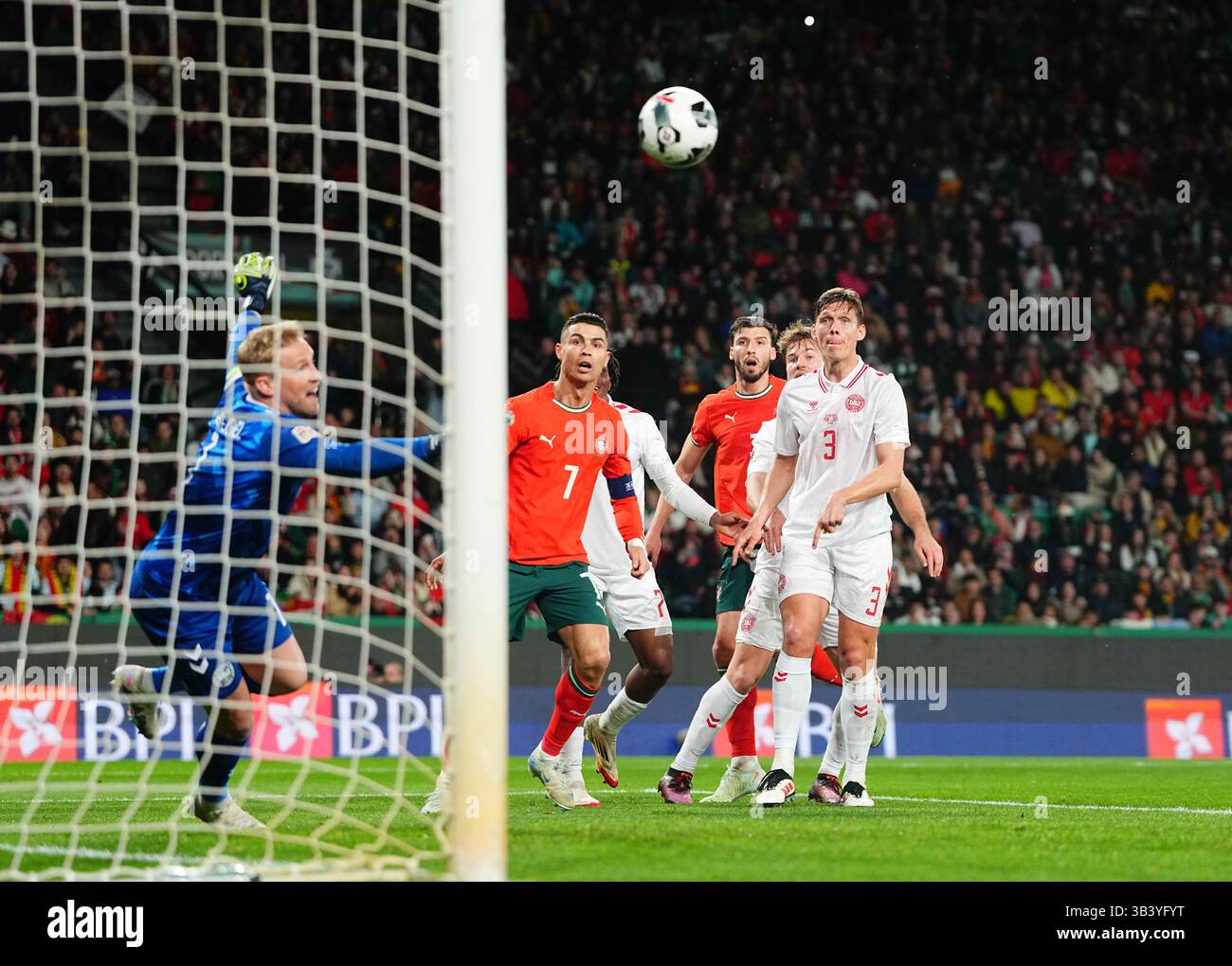 March 23 2025: Joachim Andersen of Denmark scores and celebrates his ...