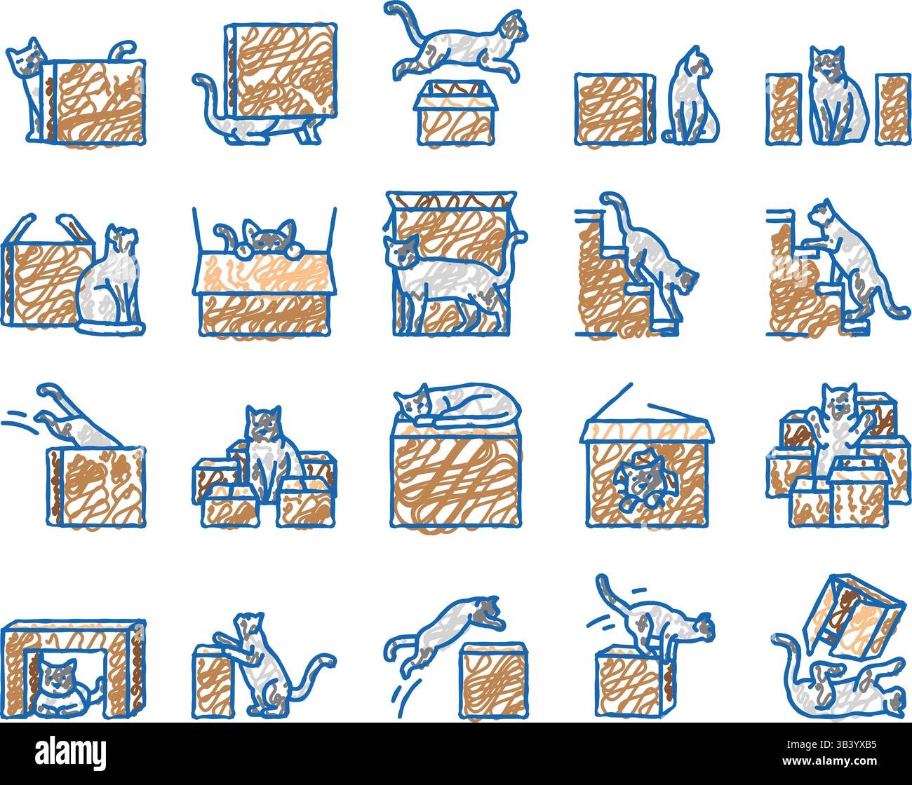 preposition english language icons hand drawn Stock Vector Image & Art ...