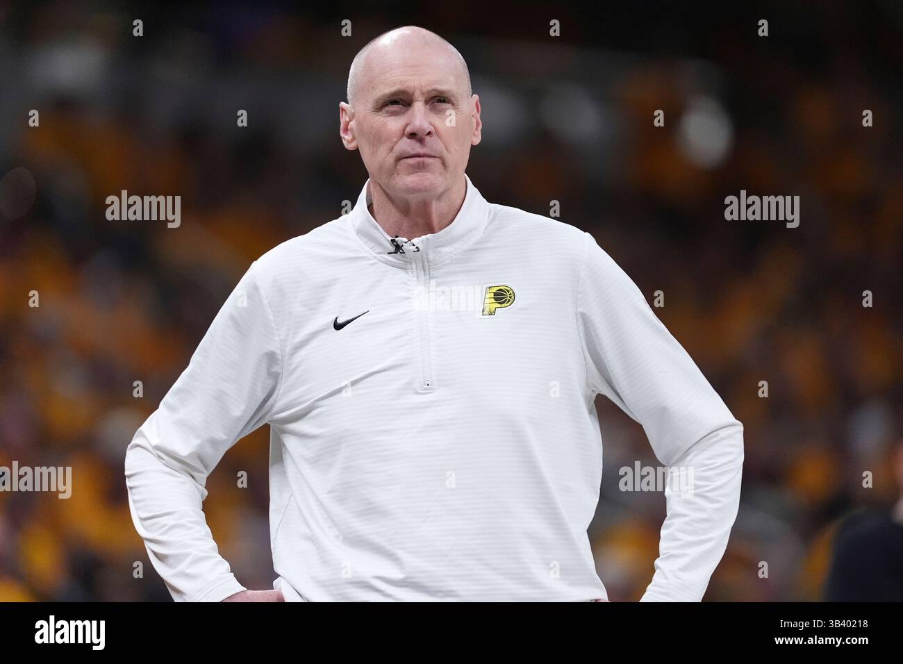 Indiana Pacers head coach Rick Carlisle looks onto the court during the ...