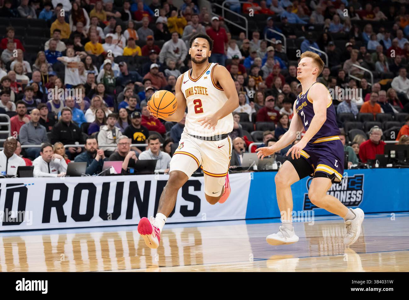 Milwaukee, WI, USA. 21st Mar, 2025. Iowa State Cyclones forward Joshua ...
