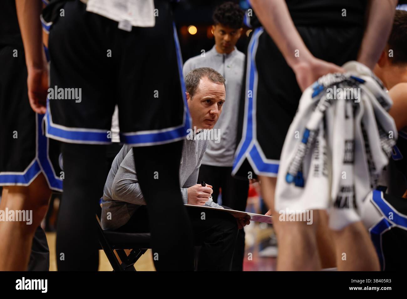 Denver, CO, USA. 22nd Mar, 2025. Brigham Young Cougars head coach Kevin Young during the NCAA ...