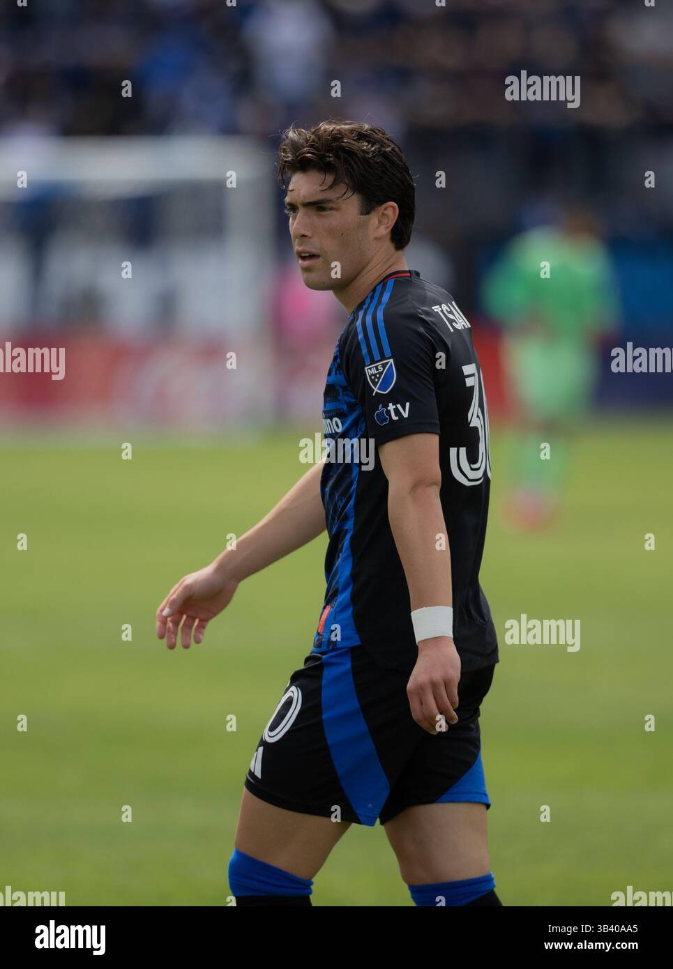 San Jose, United States. 06th Apr, 2025. Midfielder Niko Tsakiris #30 ...