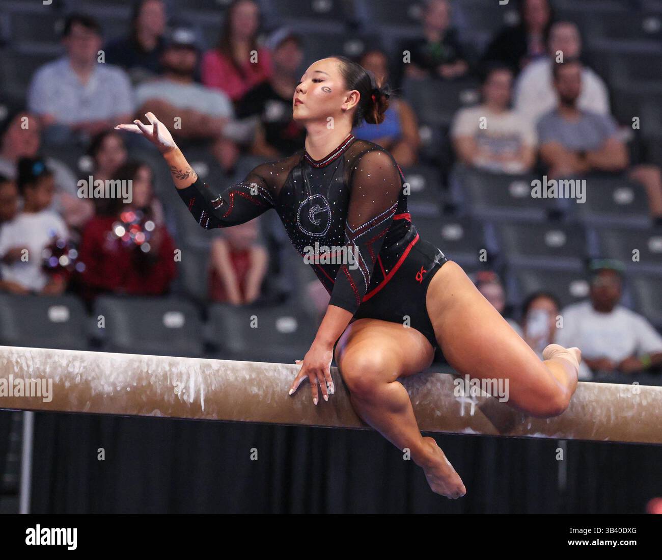March 22, 2025: Georgia's Kara Eaker on the balance beam during Session 1 of 2025 SEC Gymnastics ...