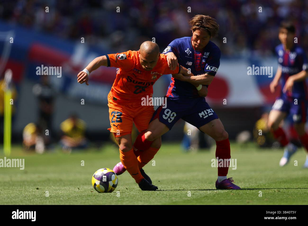 Ajinomoto Stadium, Tokyo, Japan. 29th Apr, 2025. (L to R) Yutaka Yoshida (S-Pulse), Kosuke ...
