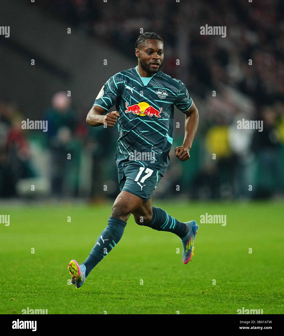 MHP Arena, Stuttgart, Germany. 02nd Apr, 2025. Ridle Baku of RB Leipzig ...