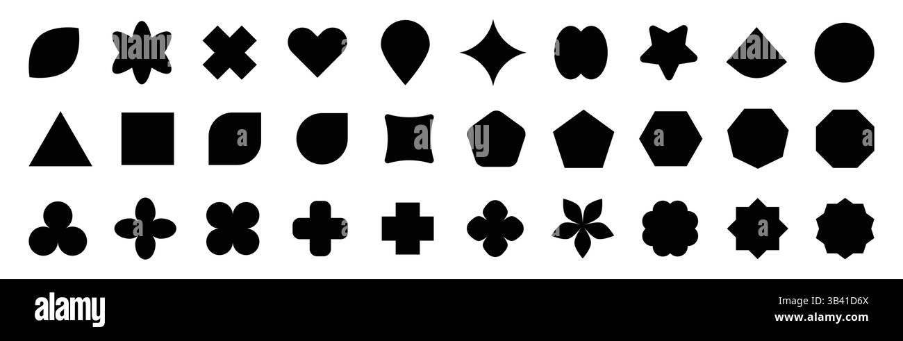 Basic shape set. Abstract retro shapes, basic brutal forms and figures ...