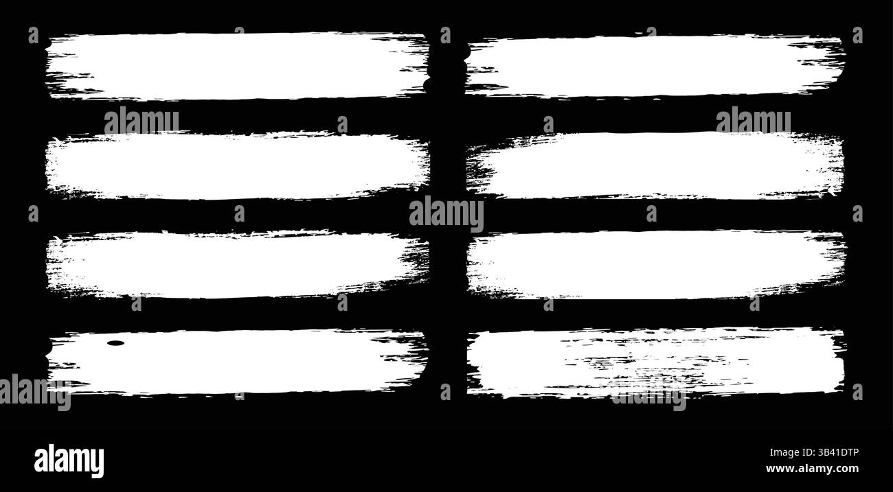 Set of grunge black paint, ink brush strokes. brush collection isolated ...