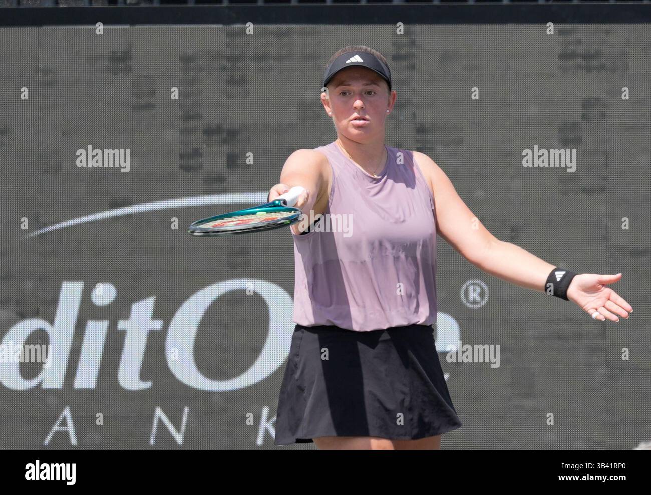 April 3, 2025: Jelena Ostapenko (LAT) loses to Danielle Collins (USA) 7 ...