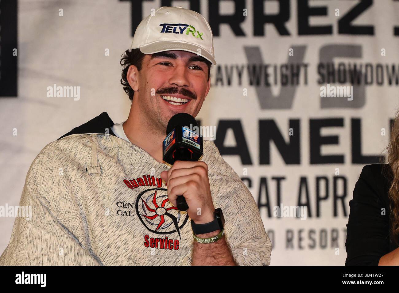 Richard Torrez Jr. 3rd Apr, 2025. answers questions during the Top Rank ...