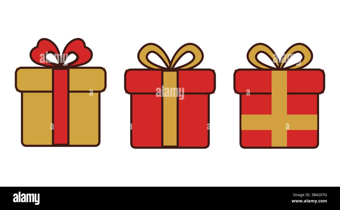 Three boxes christmas gift Stock Vector Images - Alamy