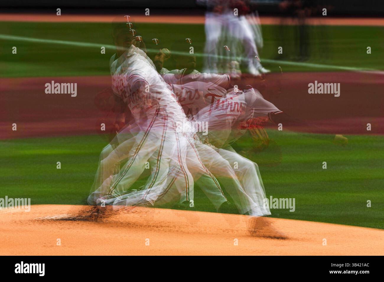 Minneapolis. 3rd Apr, 2025. Minnesota Twins starting pitcher Joe Ryan ...