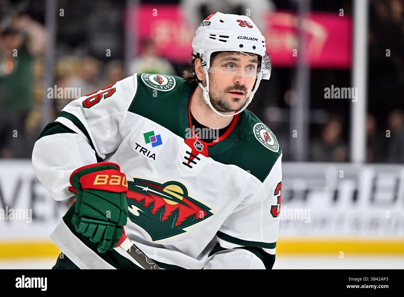 Minnesota Wild right wing Mats Zuccarello (36) warms up before Game 5 ...