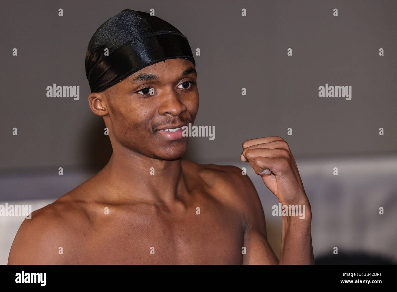 Las Vegas, NV, USA. 4th Apr, 2025. Lightweight Abdullah Mason on stage ...