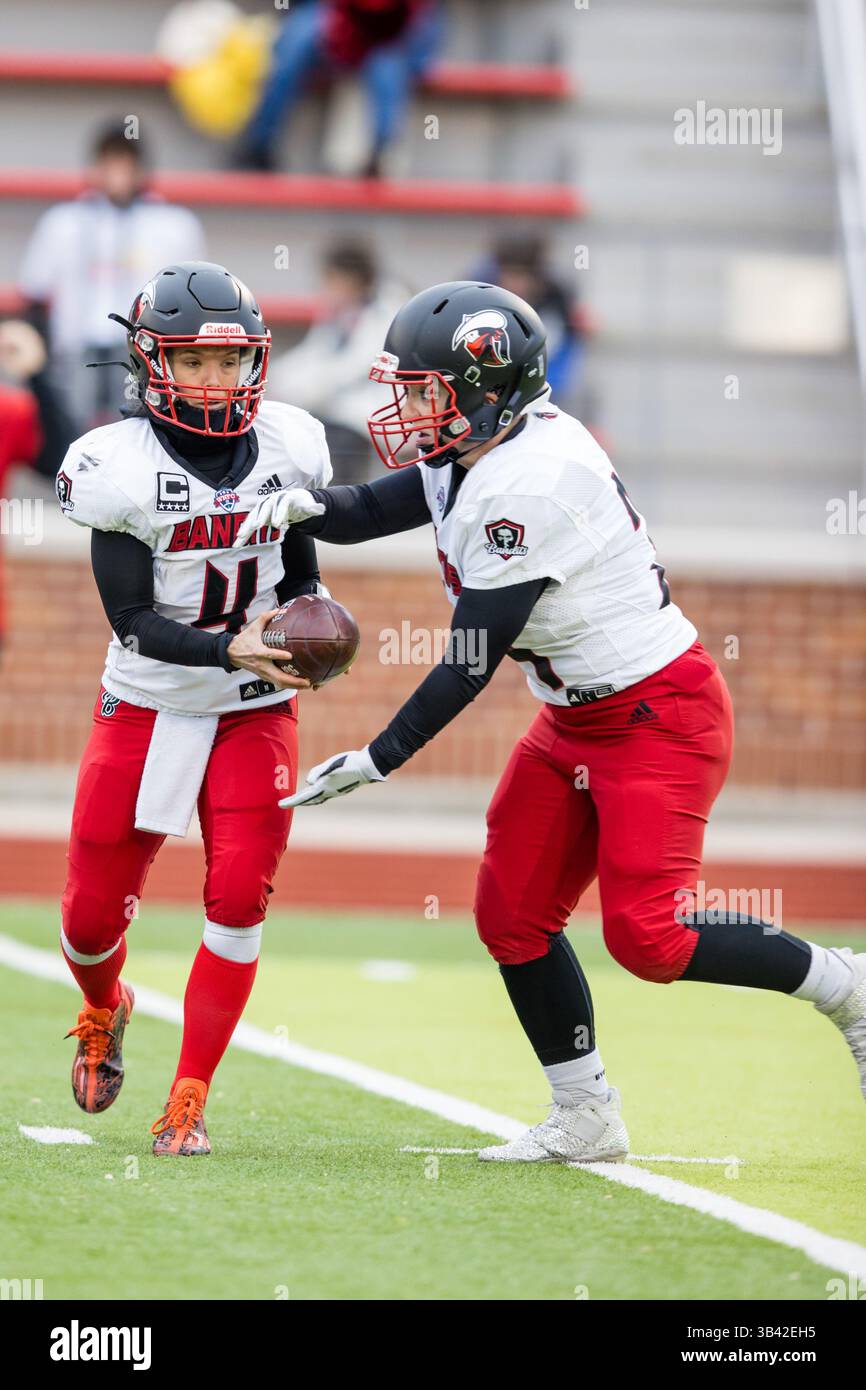 Kansas City, MO, USA. 19th Apr, 2025. Denver running back/linebacker ...