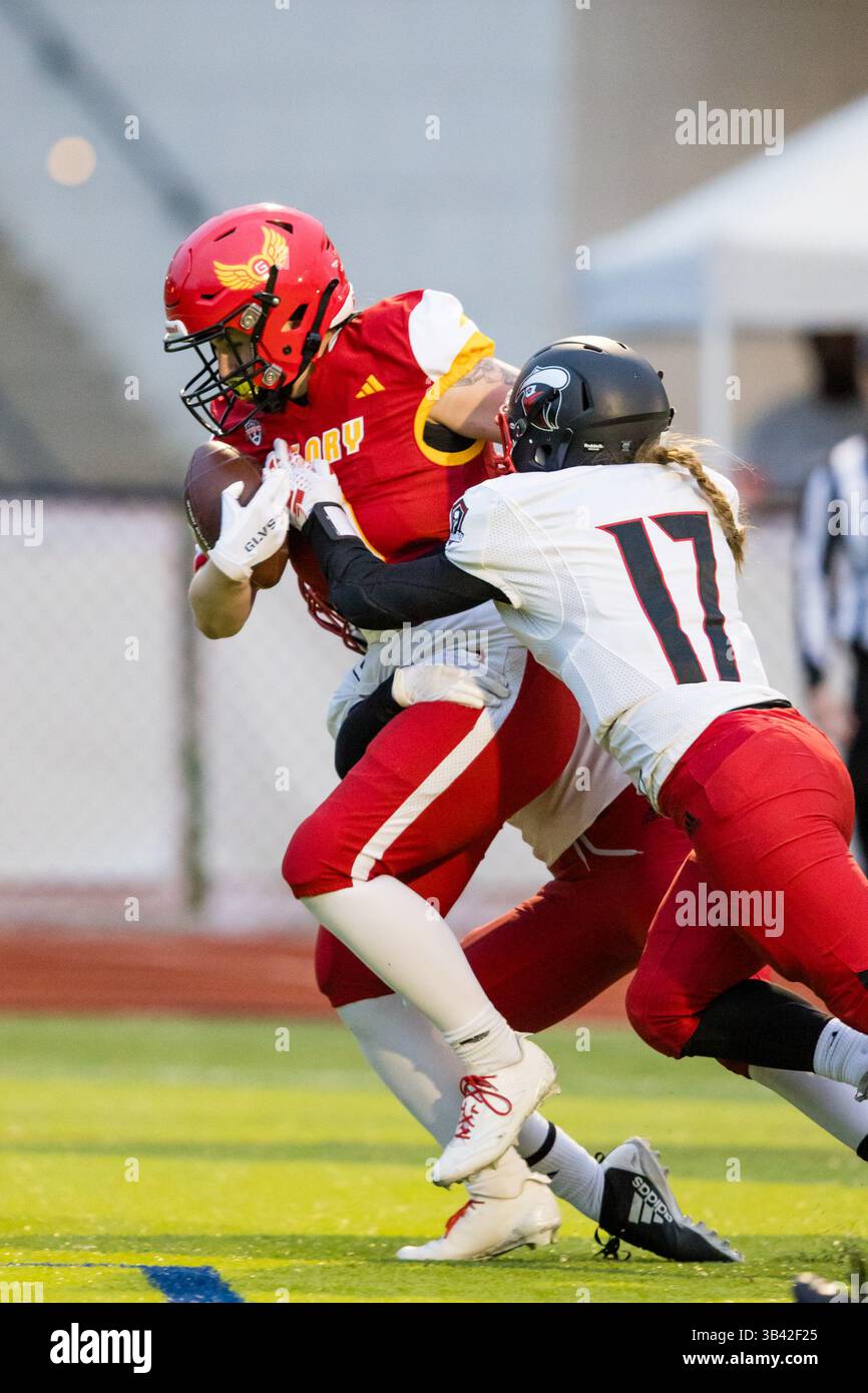 Kansas City, MO, USA. 19th Apr, 2025. Denver wide receiver Alyssa Vigil ...