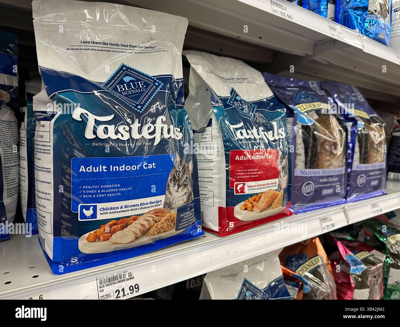 Northville, Michigan, USA - 12 Apr 2025 : Display shelves with various ...