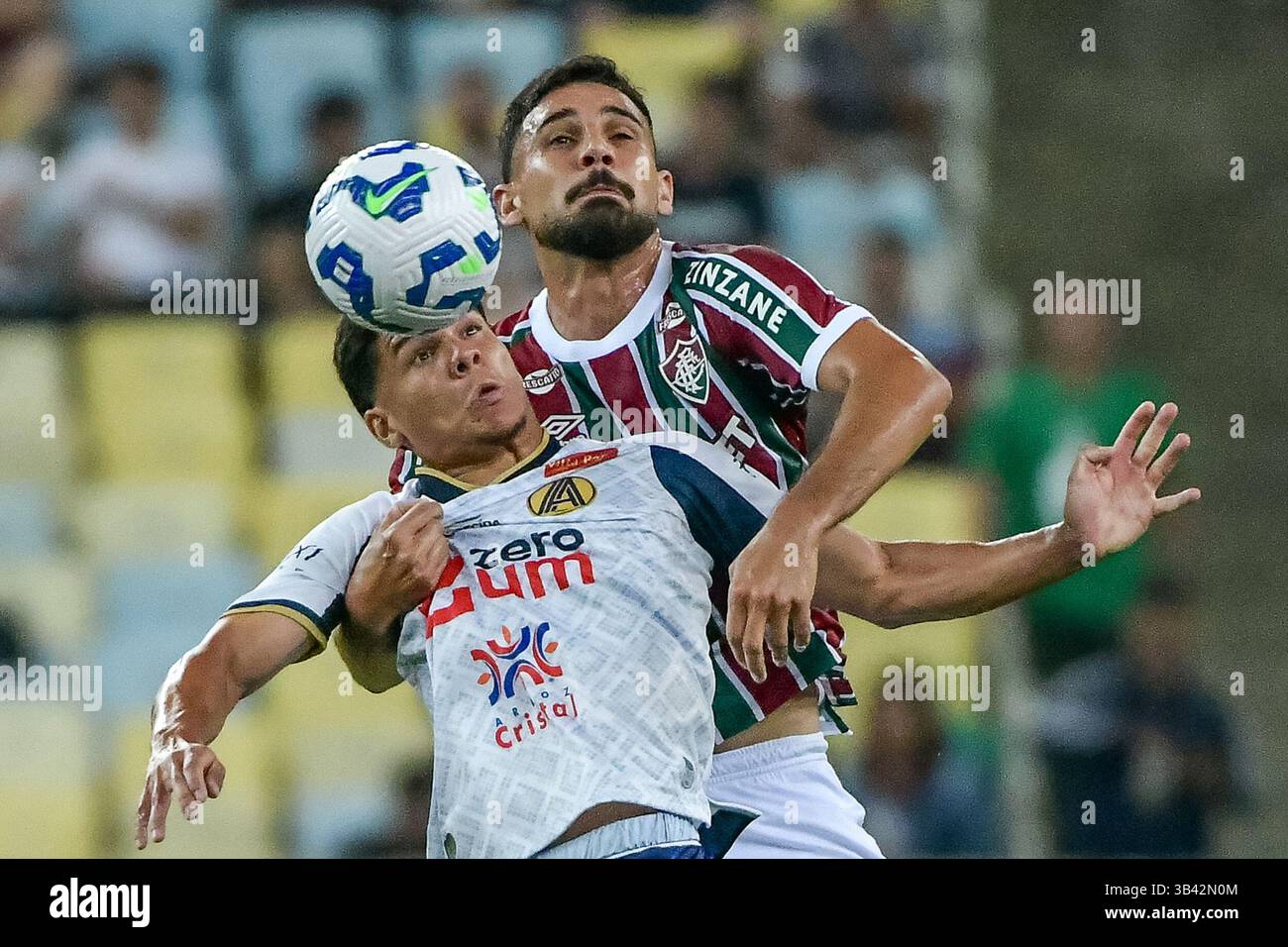 Rio de Janeiro, Brazil. 29th Apr, 2025. Ignacio of Fluminense battles ...