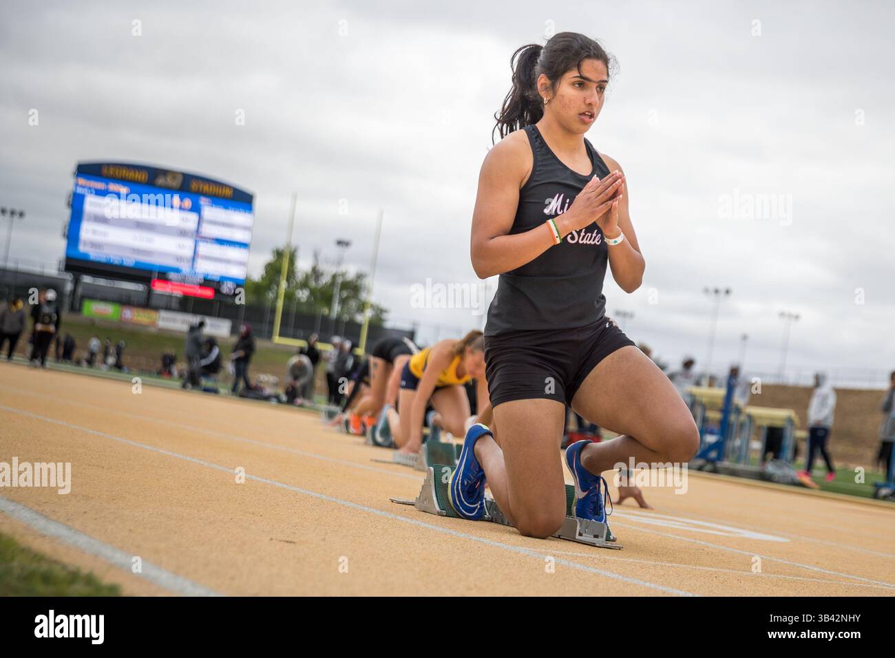 April 5, 2025: Midwestern State Mustangs athlete Nidhi Singh competes ...