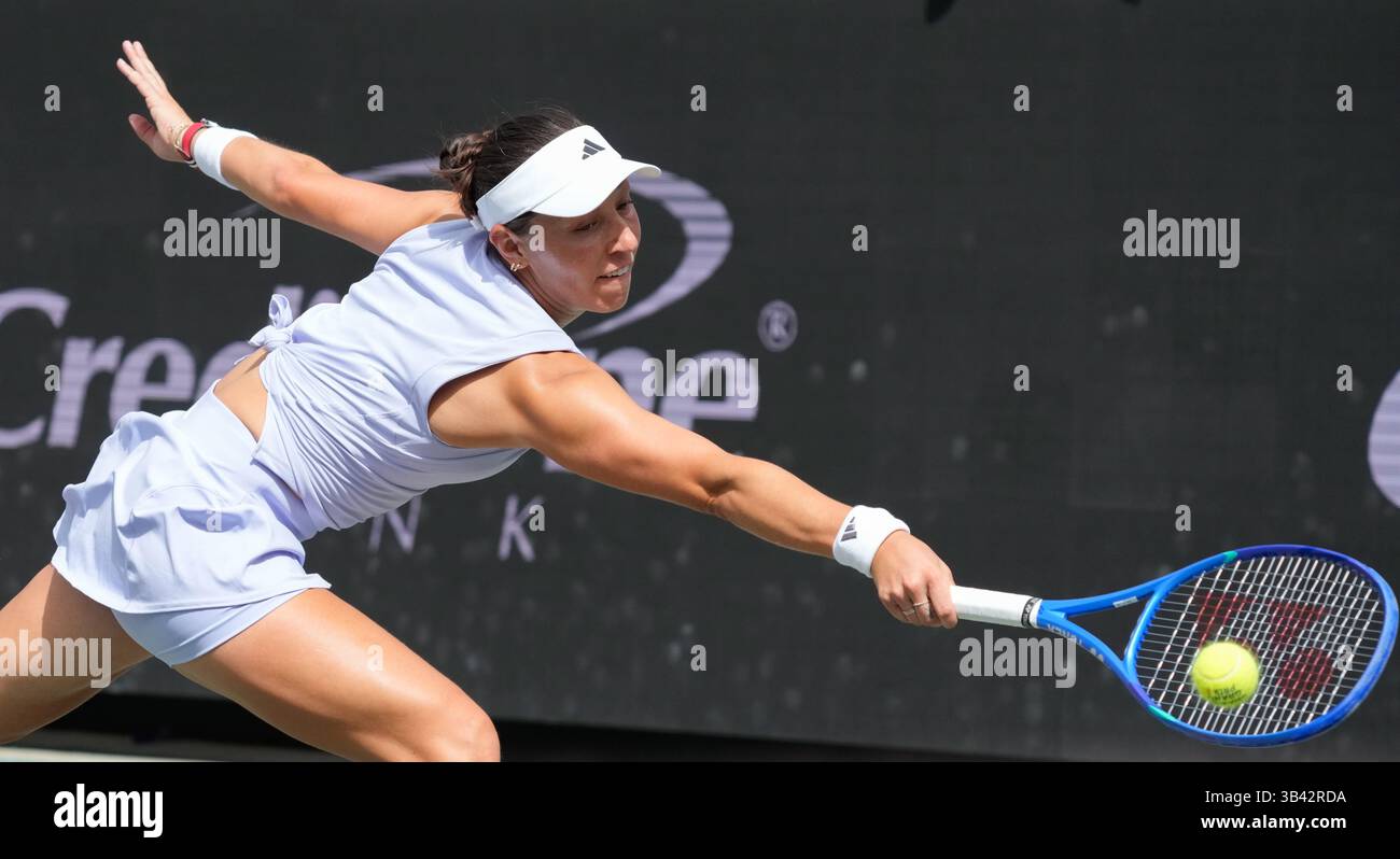 April 4, 2025: Jessica Pegula (USA) defeated Danielle Collins (USA) 1-6 ...