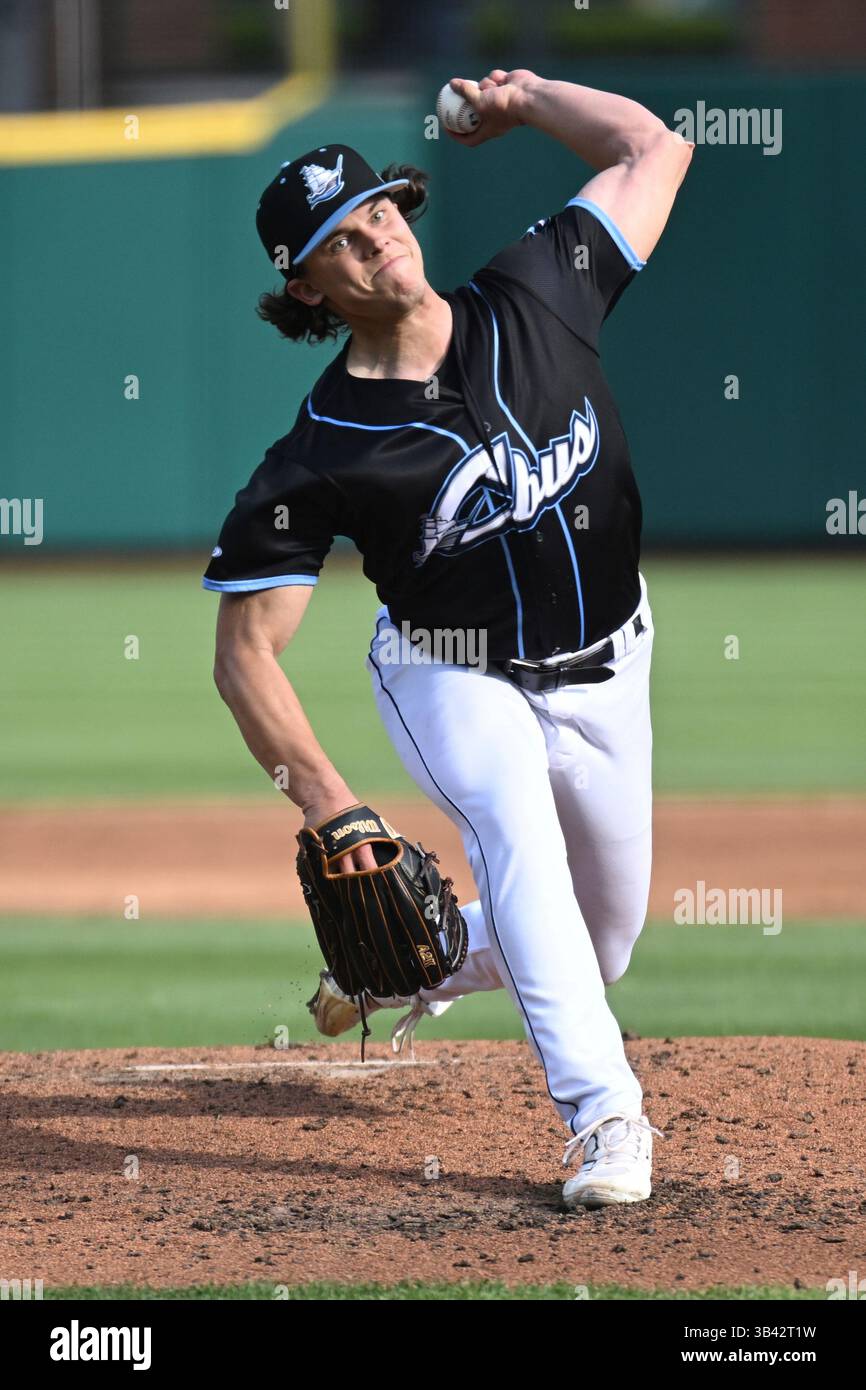 April 29, 2025: Columbus Clippers pitcher Ryan Webb (44) pitches ...