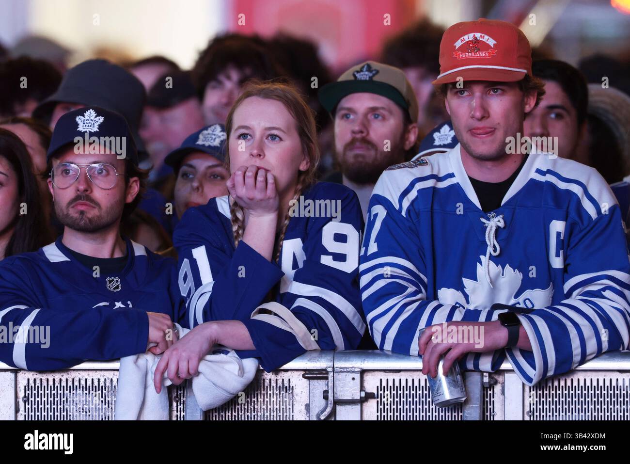 Fans watch first-round NHL playoff hockey action between the Ottawa ...