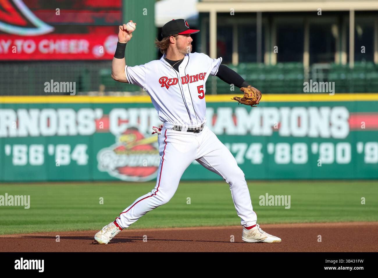 April 29th 2025: Rochester Red Wings infielder Jackson Cluff (5) makes ...