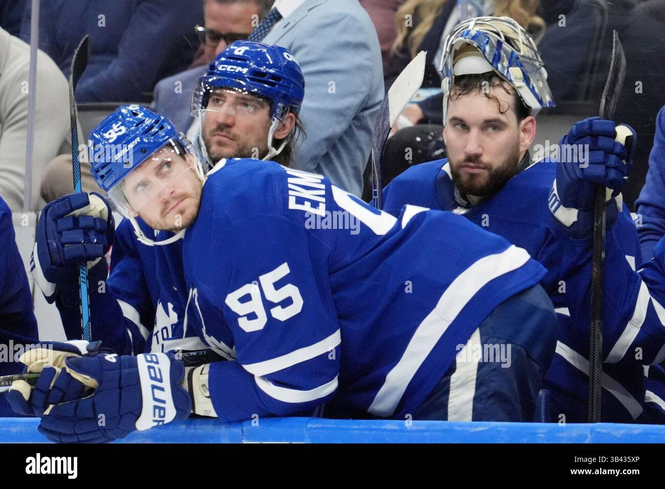 Toronto Maple Leafs Oliver Ekman-Larsson (95) looks on as the Toronto ...