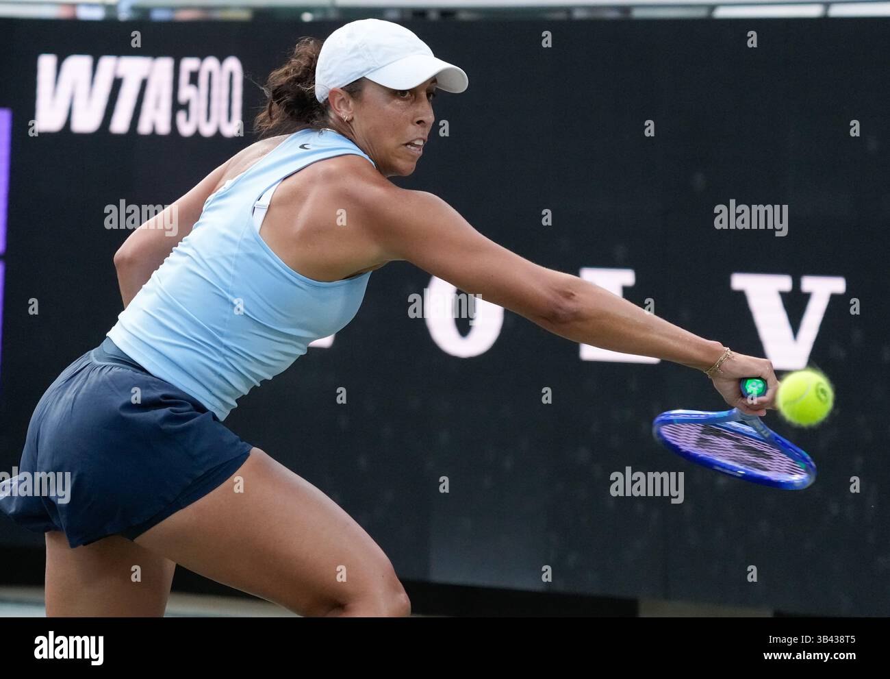 April 3, 2025: Madison Keys (USA) loses to Anna Kalinskaya (RUS) 6-2, 6 ...