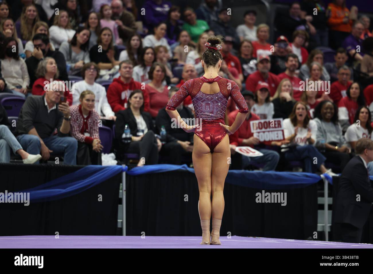 April 4, 2025: Gymnast Jordan Bowers of Oklahoma University during the ...