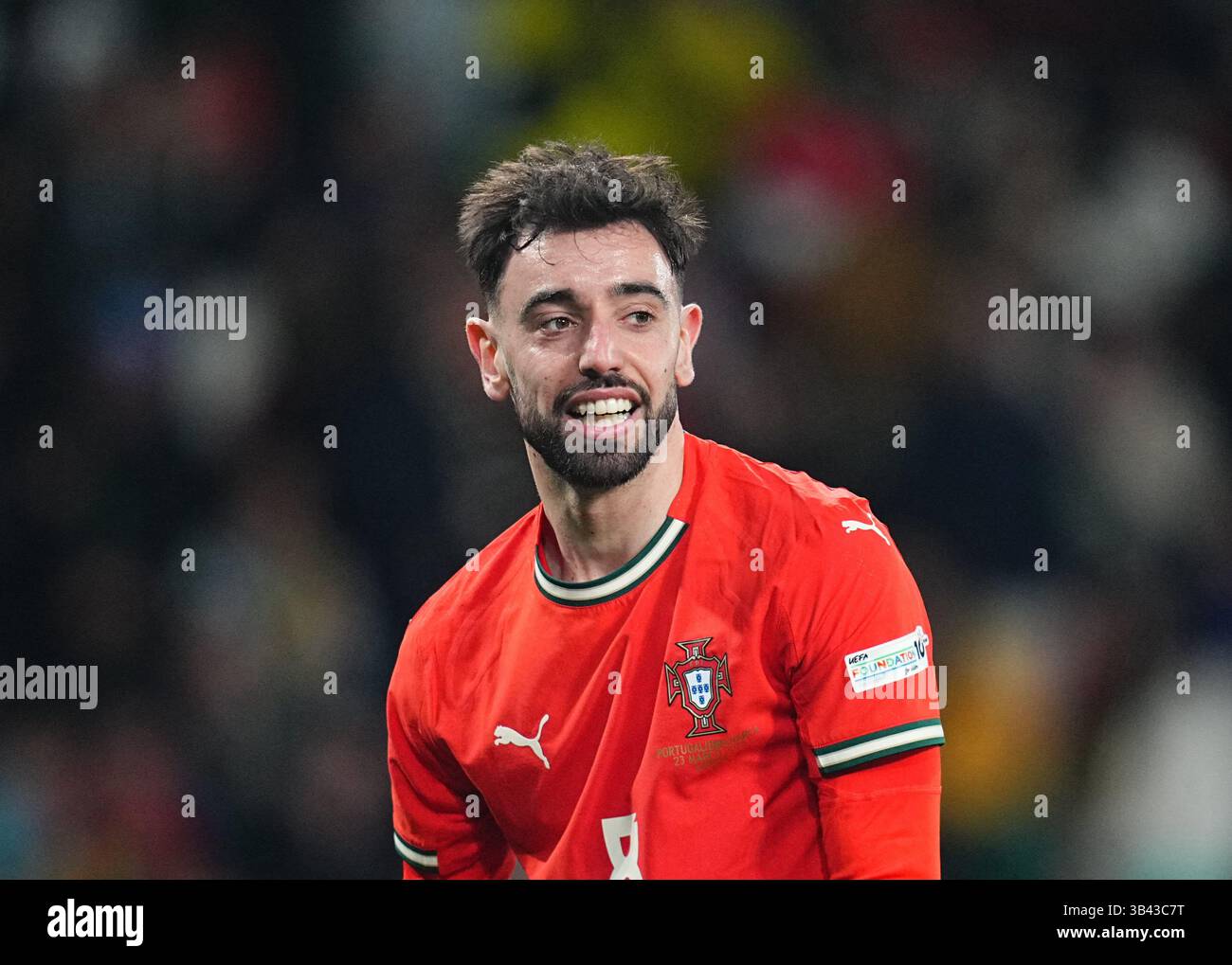 March 23 2025: Bruno Fernandes of Portugal looks on during a UEFA ...