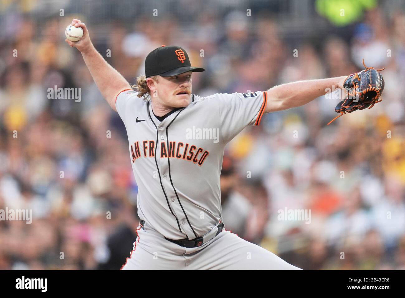 San Francisco Giants starting pitcher Logan Webb works against a San ...