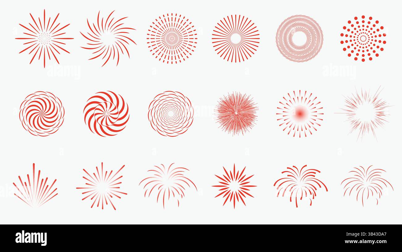 Vector graphic illustration pattern of various fireworks Stock Vector ...