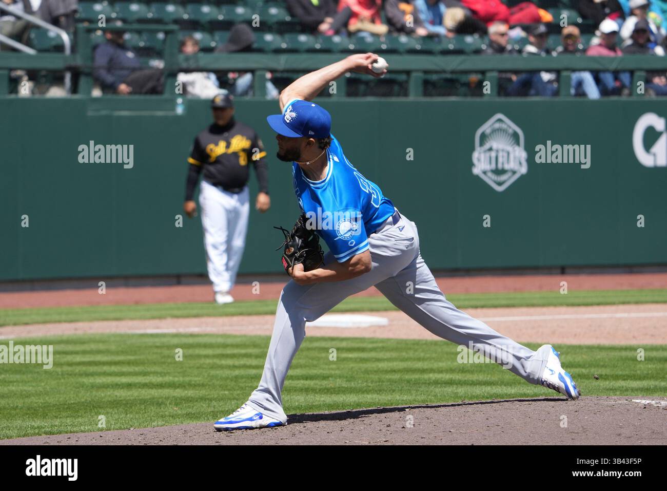 APRIL 27 2025: Salt Lake City pitcher Julian Fernandez (30) throws a ...