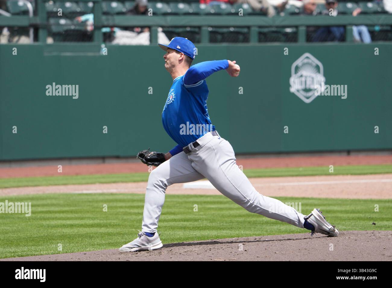 Salt Lake UT, USA. 27th Apr, 2025. Oklahoma City pitcher Ben Harris (24 ...