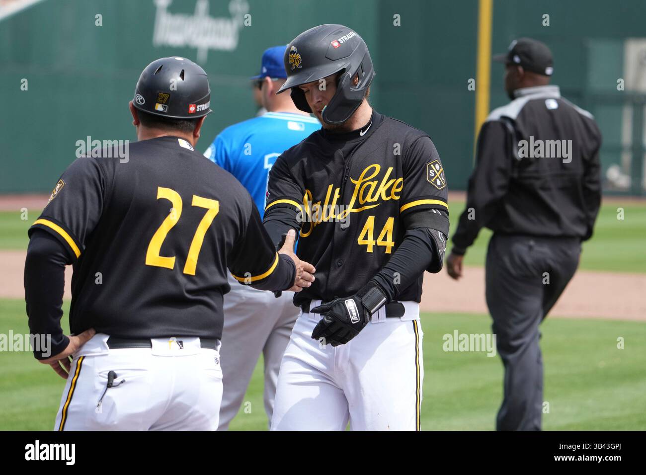 Salt Lake UT, USA. 27th Apr, 2025. Salt Lake City third baseman ...