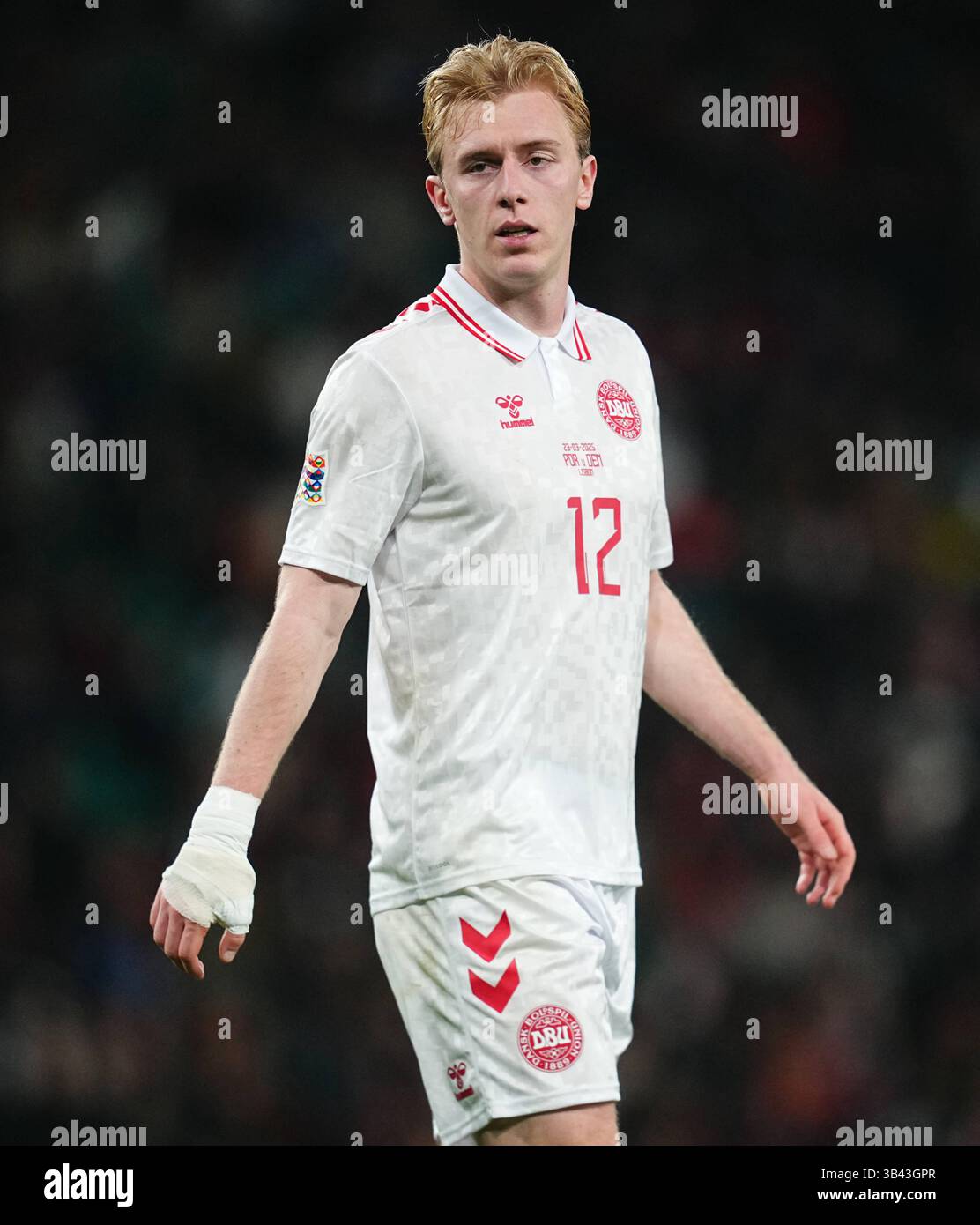 March 23 2025: Mika Biereth of Denmark looks on during a UEFA Nations ...