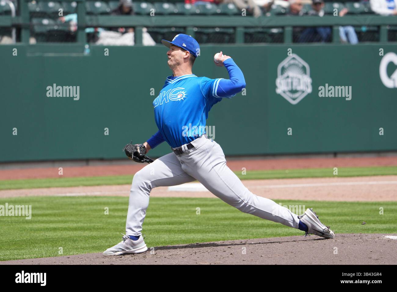 APRIL 27 2025: Oklahoma City pitcher Ben Harris (24) throws a pitch ...