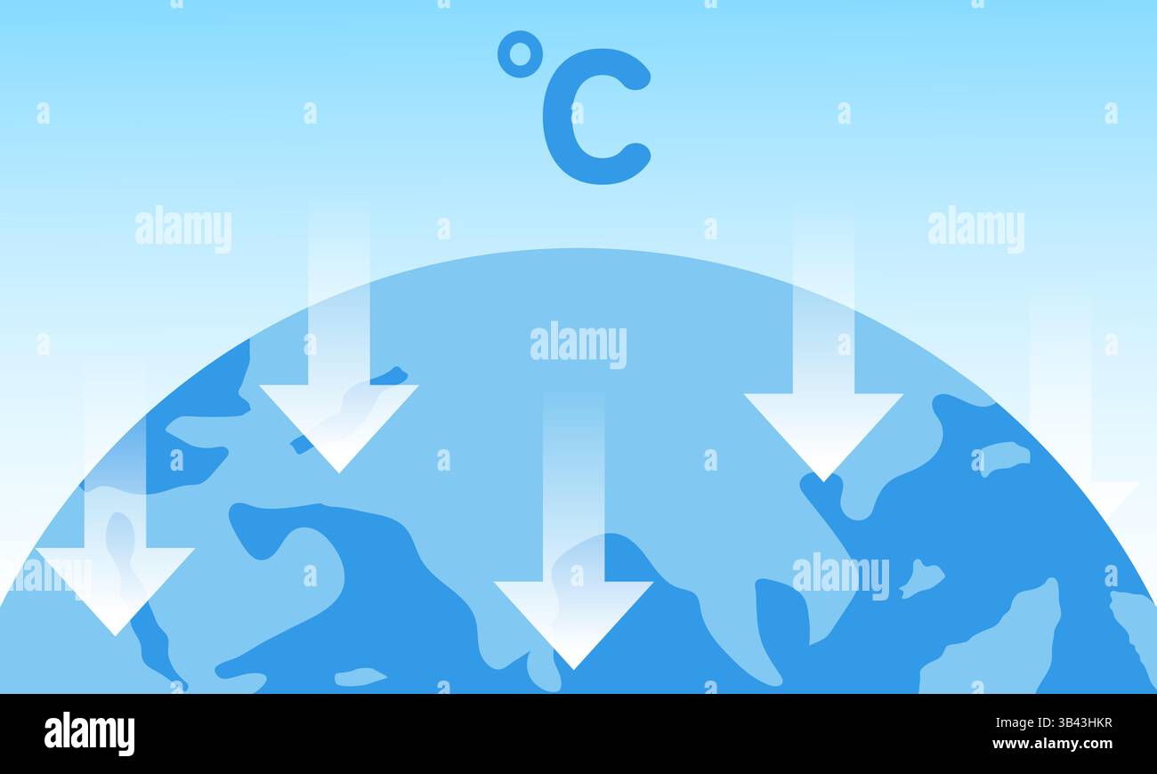 Vector concept illustration of falling temperature Stock Vector Image ...